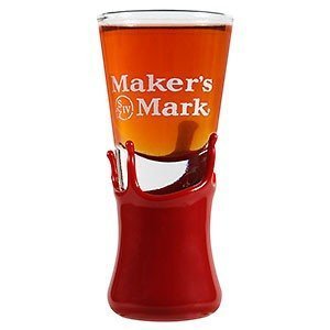 maker's mark cordial tall clear shot glass w/wax dipped base