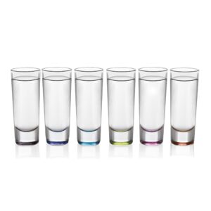 libbey troyano multi-color shooter glasses, set of 6