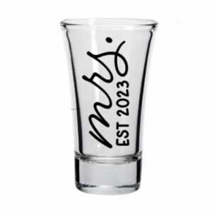 Jemley Mr. and Mrs. Est 2023 Shot Glasses Bride and Groom Shot Glasses Wedding Shot Glasses 2oz Shot Glasses Set of Two Mr. and Mrs. Engagement Present Wedding Shot Glasses | Bridal Shower Gift