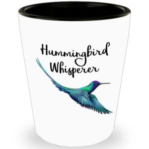 SpreadPassion Hummingbird Whisperer Shot Glass - Hummingbird Whisperer Gifts - Funny Ceramic Shot Glass