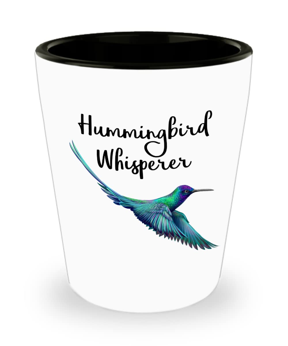 SpreadPassion Hummingbird Whisperer Shot Glass - Hummingbird Whisperer Gifts - Funny Ceramic Shot Glass