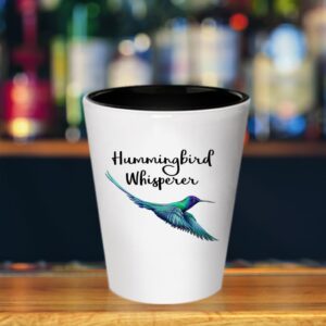 SpreadPassion Hummingbird Whisperer Shot Glass - Hummingbird Whisperer Gifts - Funny Ceramic Shot Glass