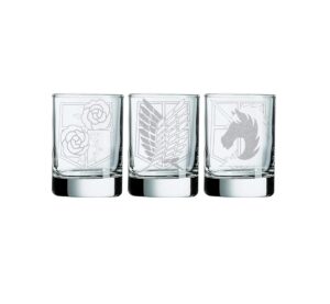 attack on titan shot glasses/votive holders - set of 3