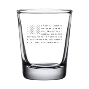 Rogue River Tactical USA Flag Pledge of Allegiance Shot Glass Gift For Military Veteran or Patriotic American