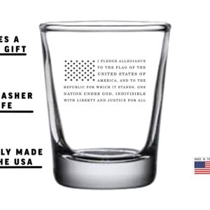 Rogue River Tactical USA Flag Pledge of Allegiance Shot Glass Gift For Military Veteran or Patriotic American