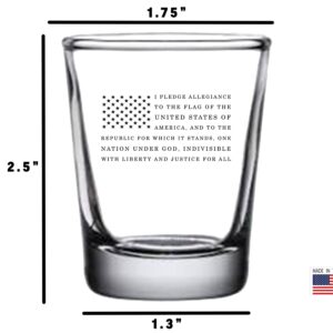 Rogue River Tactical USA Flag Pledge of Allegiance Shot Glass Gift For Military Veteran or Patriotic American