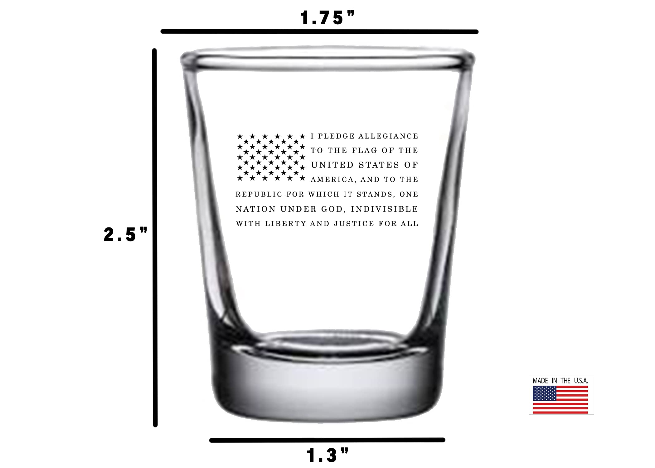 Rogue River Tactical USA Flag Pledge of Allegiance Shot Glass Gift For Military Veteran or Patriotic American