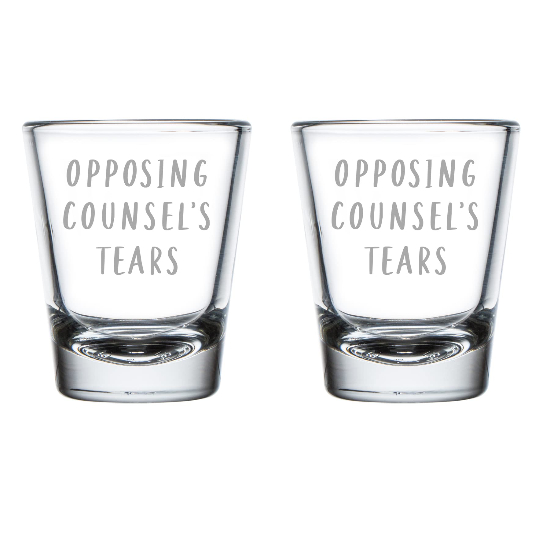 MIP Set of 2 Shot Glasses 1.75oz Shot Glass Opposing Counsel's Tears Funny Lawyer Attorney Law Graduate Gift