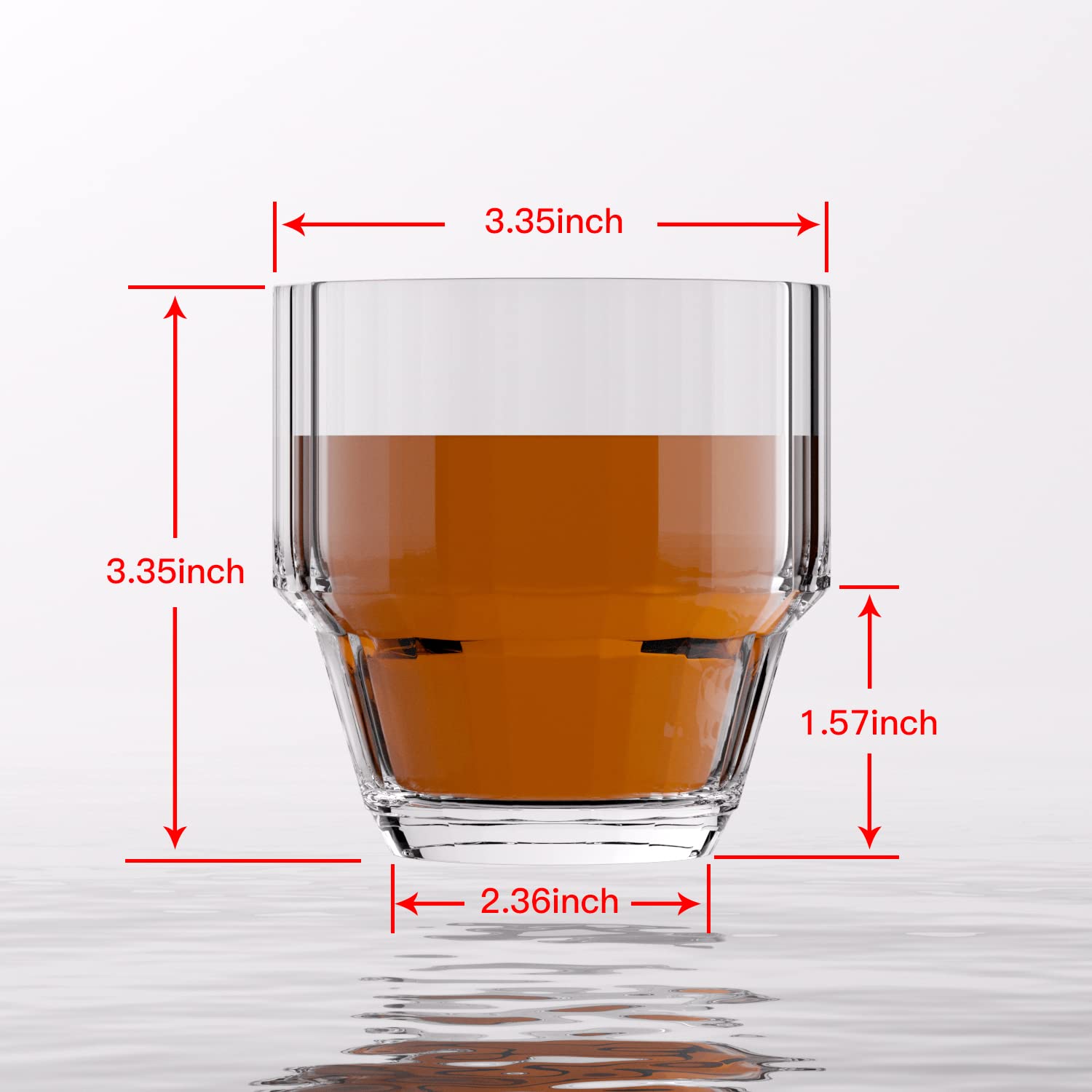 Kmi Chou 8 Oz Set of 6 Unbreakable Plastic Drinking Glasses Stemless Acrylic Glasses Drinkware Dishwasher Safe BPA Free Reusable Kids Tumblers for Water, Wine, Juice, Beer, Beverage