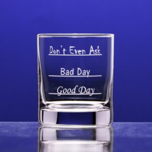 Funny Scotch Whiskey Glass, Unique Old-Fashioned Liquor Glass Cup with Text for Adult Men and Women