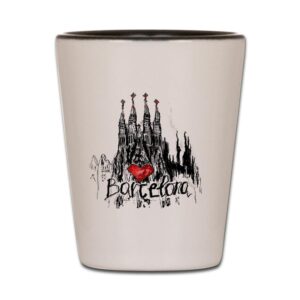 cafepress i love barcelona unique and funny shot glass