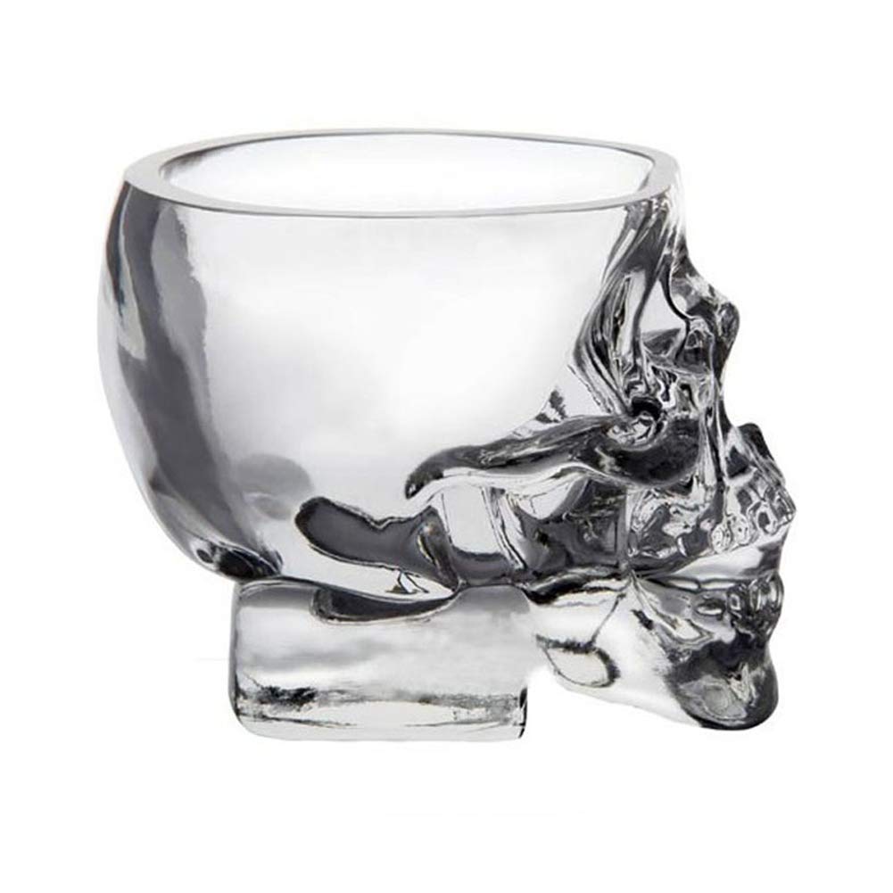 4 Pcs Skull Shot Glasses,Renococo 2.5 Oz Crystal Skeleton Cup,Halloween Drinkware Supplies,Skull Clear Glass Cup,Wine Glass,Whiskey Glasses,Drinking Glass,Halloween Party Bar Cup,Gift For Men