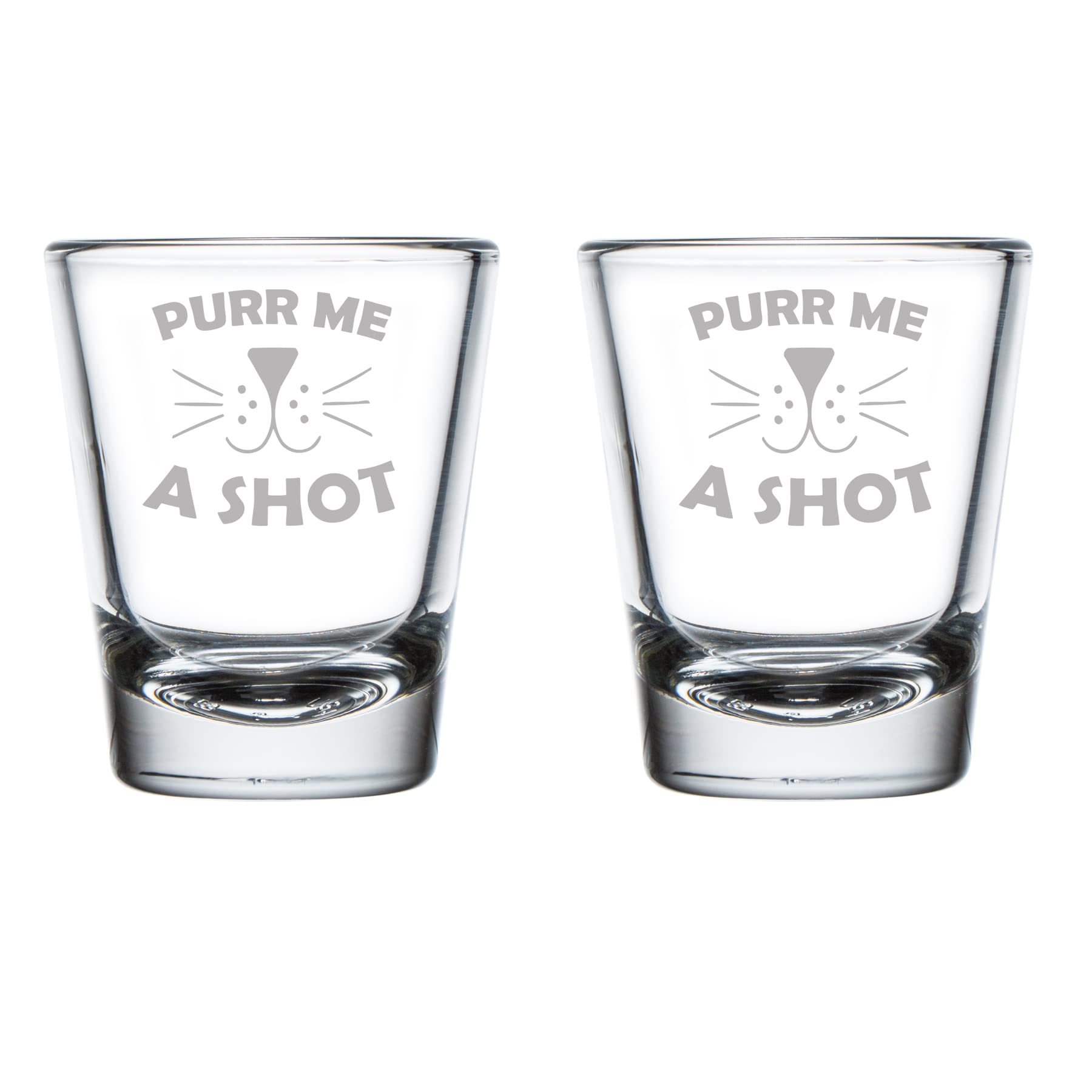 Set of 2 Shot Glasses 1.75oz Shot Glass Purr Me A Shot Cat Funny