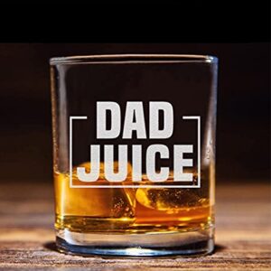 NeeNoNex Dad Juice Whiskey Glass - Funny Birthday Fathers Day Gift for Dad