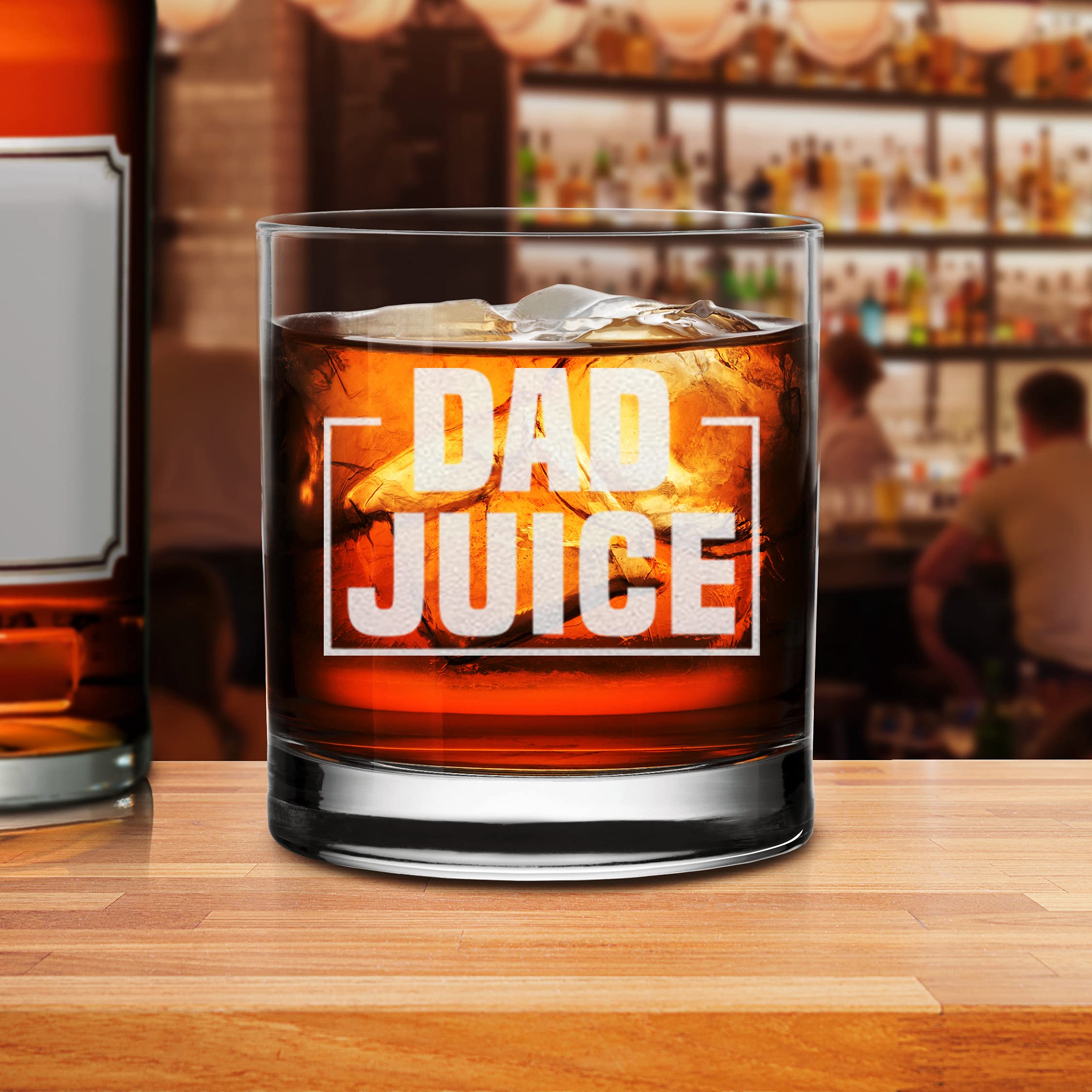 NeeNoNex Dad Juice Whiskey Glass - Funny Birthday Fathers Day Gift for Dad