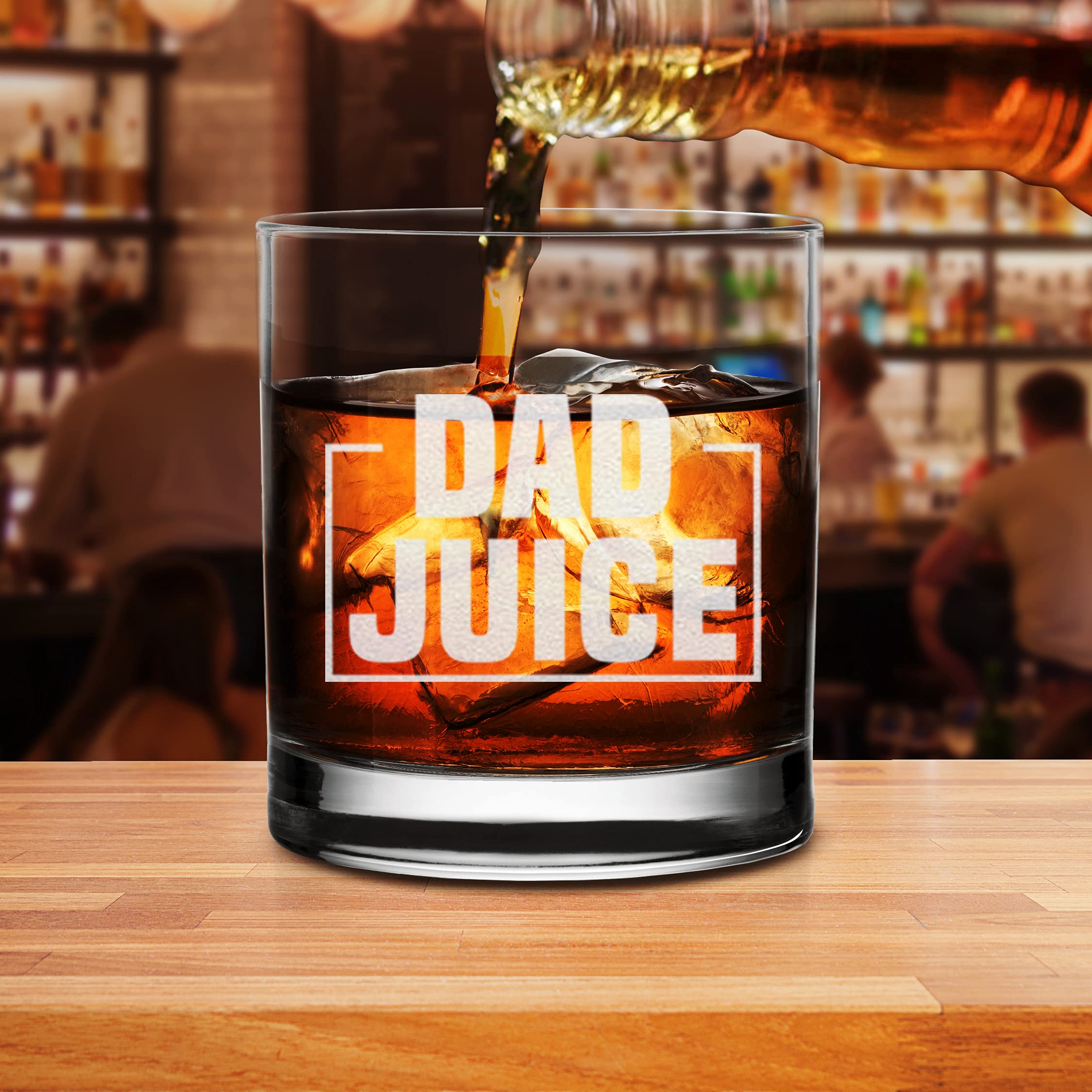 NeeNoNex Dad Juice Whiskey Glass - Funny Birthday Fathers Day Gift for Dad