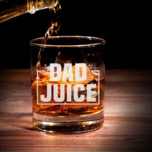 NeeNoNex Dad Juice Whiskey Glass - Funny Birthday Fathers Day Gift for Dad