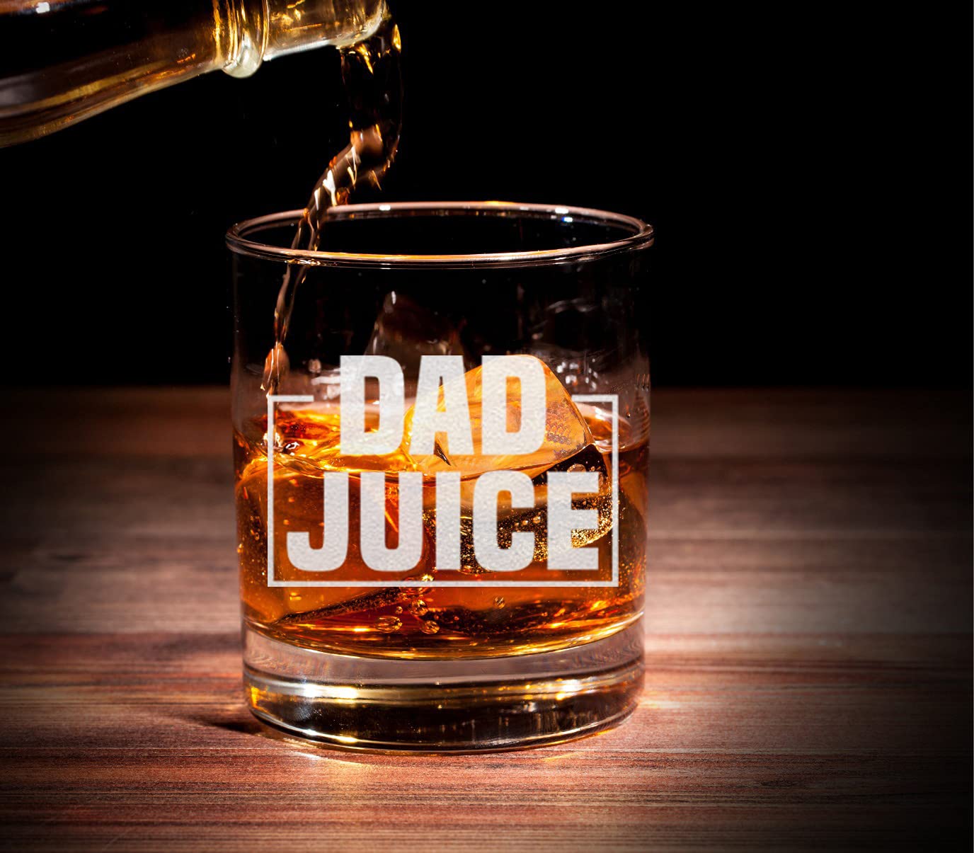 NeeNoNex Dad Juice Whiskey Glass - Funny Birthday Fathers Day Gift for Dad