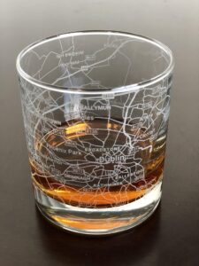 rocks whiskey old fashioned 11oz glass urban city map dublin ireland