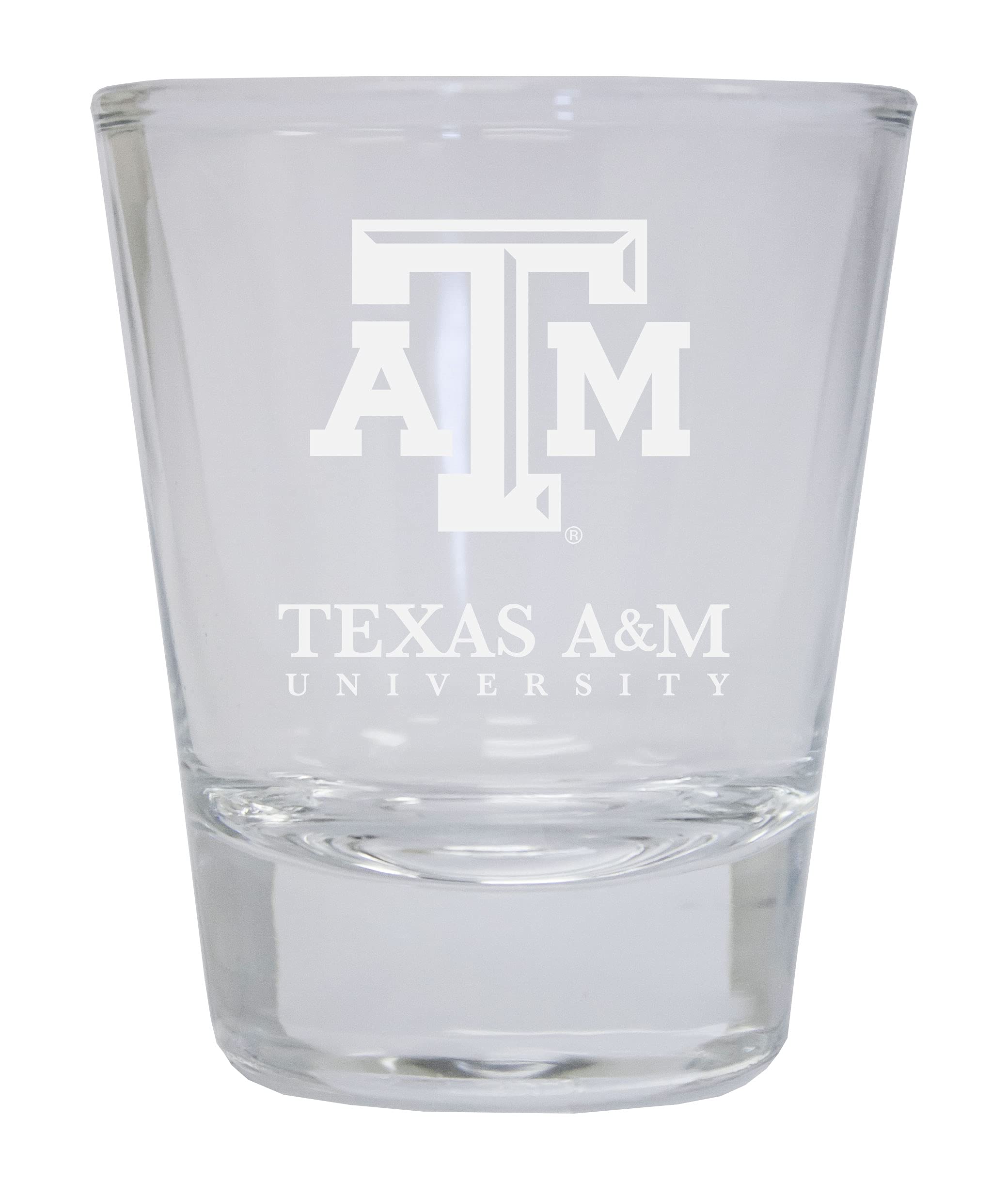 R and R Imports Texas A&M Aggies Etched Round Shot Glass Officially Licensed Collegiate Product