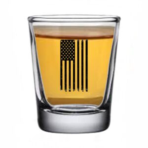 Rogue River Tactical USA Flag Tattered Shot Glass Gift For Military Veteran or Patriotic American