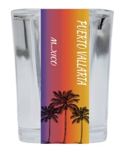 puerto vallarta méxico 2 ounce square shot glass palm tree design