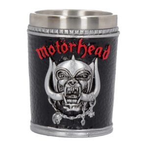 nemesis now b4122m8 motorhead shot glass 7cm black, resin w/stainless steel insert, 35 milliliters