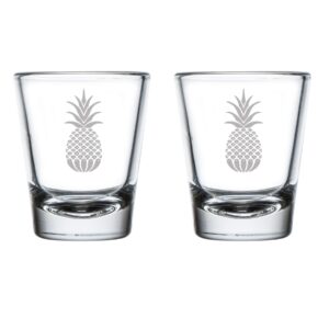 mip set of 2 shot glasses 1.75oz shot glass pineapple