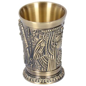 vintage metal shot glass, engraving pattern whiskey cup drinking retro egyptian glasses relief liquor cups mini handmade embossed antique goblet wedding art craft bar vodka brandy bourbon tequila rum