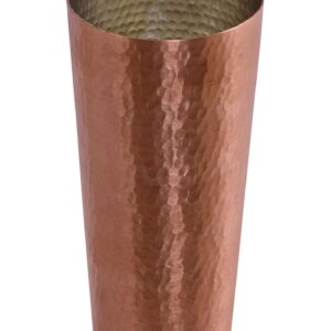 De Kulture Handmade Pure Solid Copper Large Glass Cup Tumbler Drinkware for Milk Water Medicinal Liquid Ice Coffee Ice Tea Cocktail Beer Sake Whiskey Vodka Rum Tequila, 3x 7 (DH) Inches, 600 ml