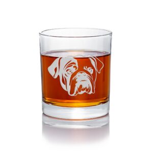 english bulldog dog face round rocks glass - bulldog gift, english bulldog, bulldog glass, bulldog gift