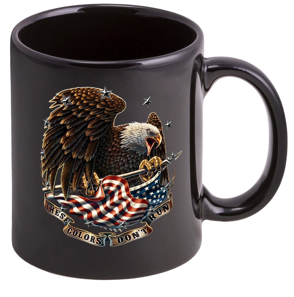 Erazor Bits Coffee Cup, American Soldier These Colors Don't Run, Stoneware Mug