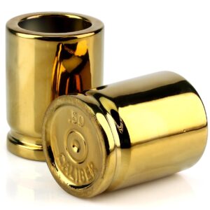 Caliber Gourmet 50 Caliber Shot Glasses - Set of 2, Gold