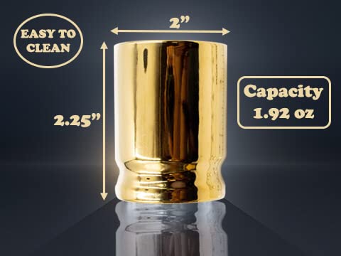 Caliber Gourmet 50 Caliber Shot Glasses - Set of 2, Gold