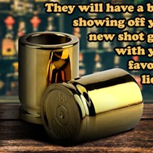 Caliber Gourmet 50 Caliber Shot Glasses - Set of 2, Gold