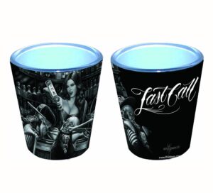 david gonzales art shot glass - last call - set of 3