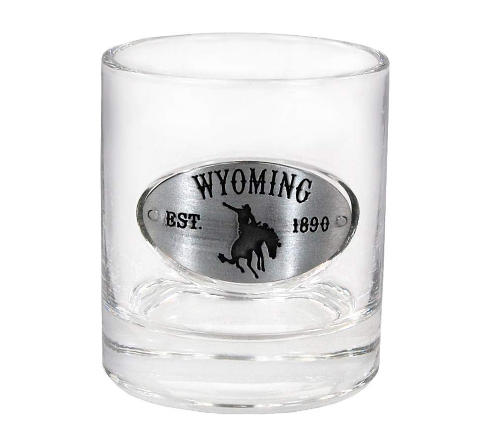 Americaware 10 oz. Whiskey Glass With Etched Wyoming Medallion