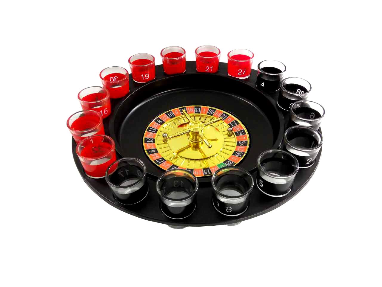 FixtureDisplays® Shot Glass Roulette, Drinking Game Set - (2) Balls & (16) Glasses 16869-NF