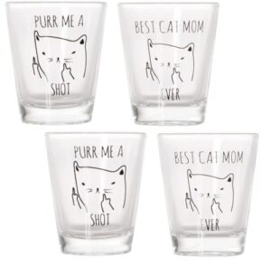 artisan owl best cat mom ever and purr me a shot shot glasses bundle