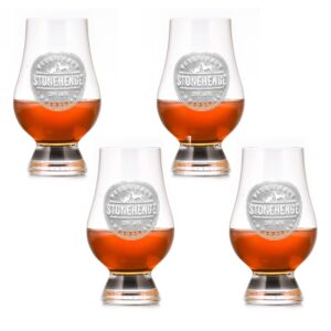 your logo carved on 4 glencairn whiskey glasses (set of 4)