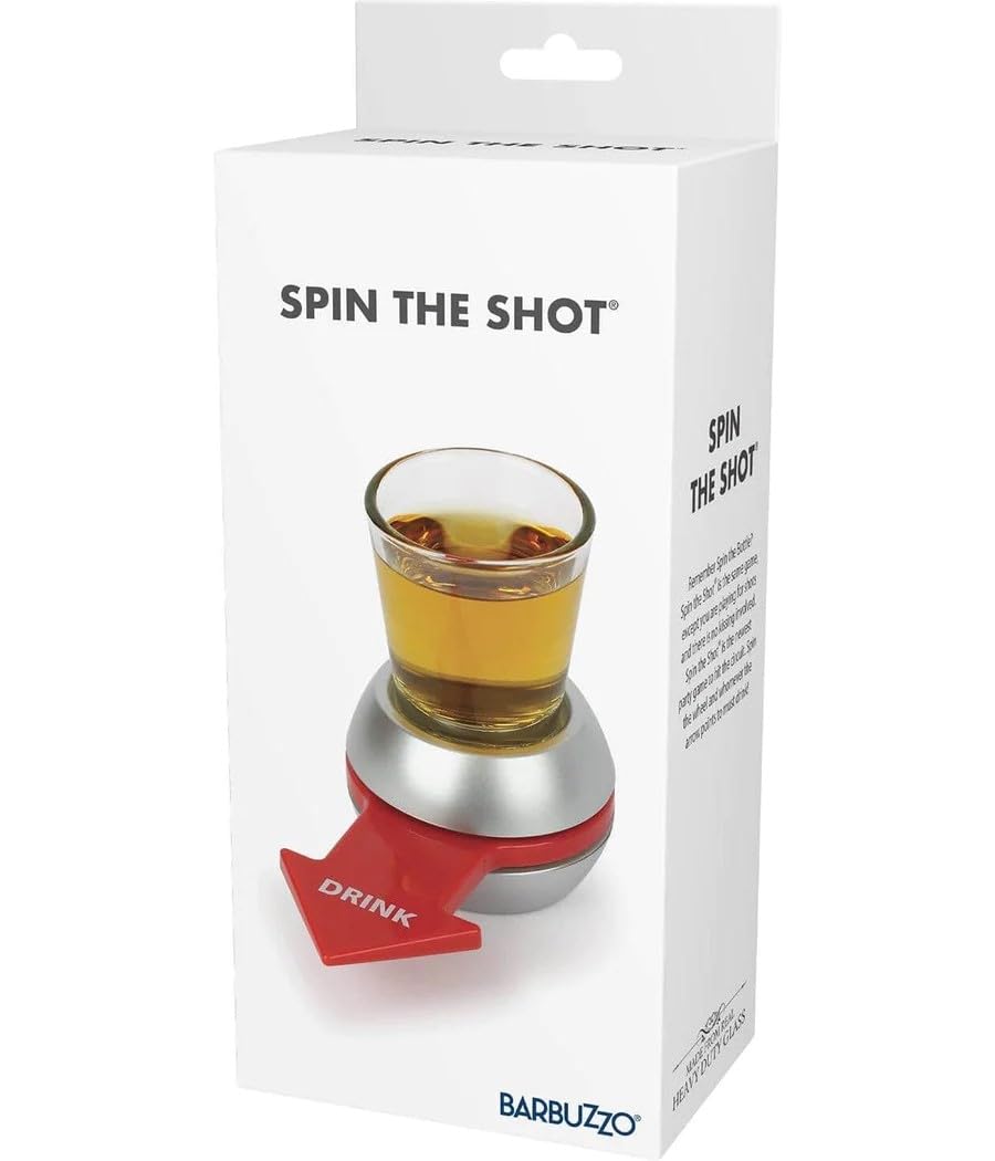 Barbuzzo Retro Spin the Shot Game - The Drinking Game Where Everybody Wins - Let the Spin Decide Your Fate - Great Gift for Home Entertaining, Parties, Tailgates, & Celebrations