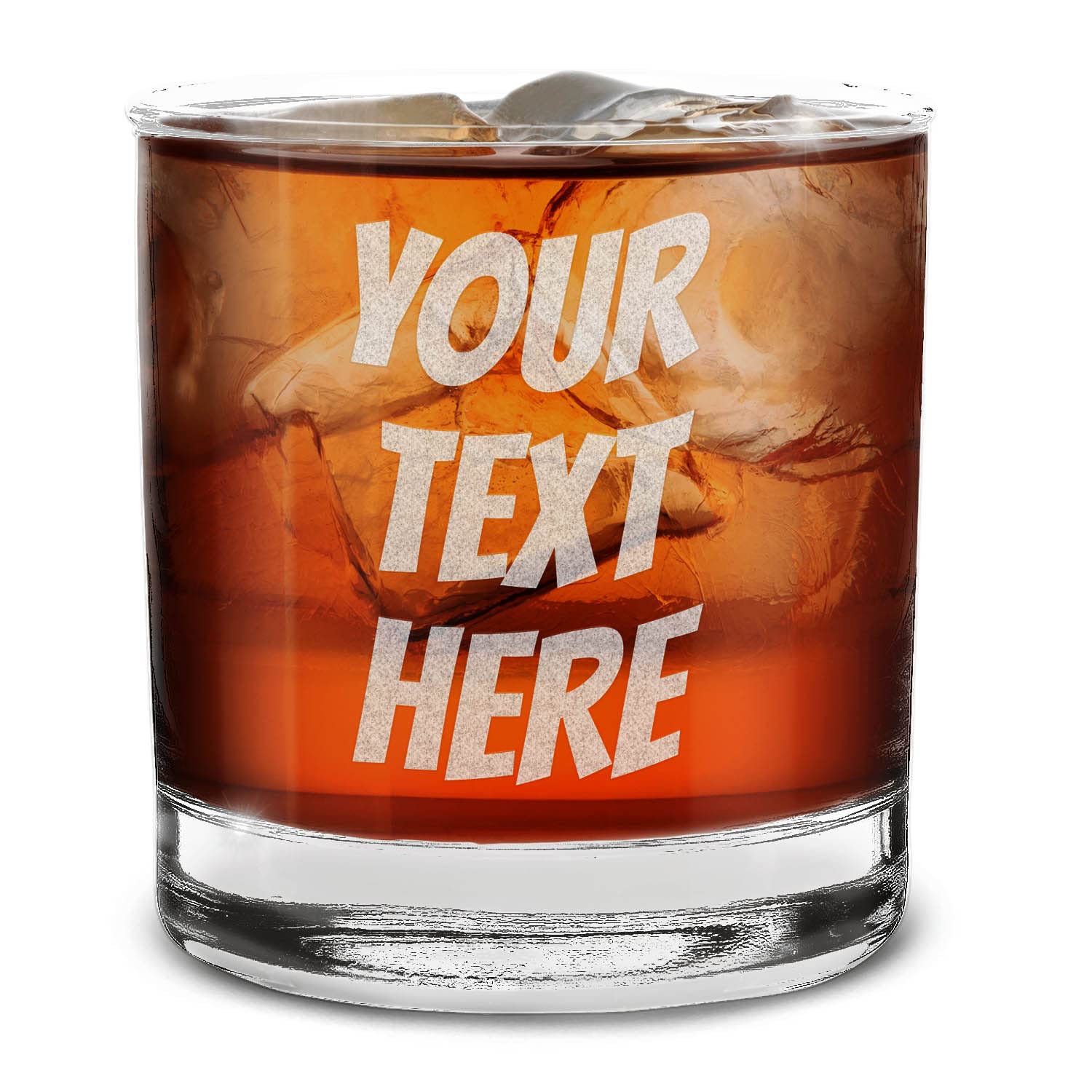 Personalized Your Text Here Engraved Bourbon Whiskey Glass 11 oz, Custom Drinking Rocks Glasses Gift for Him, Her