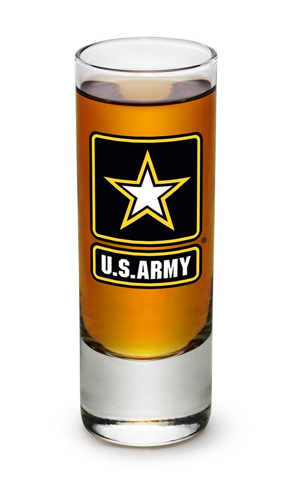 Erazor Bits Army Shot Glass ARMY STAR LOGO Shooter United States Army Shot Glass with Logo (2oz)