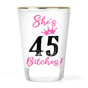 Birthday Shot Glass | She's 21 Bitches | Bday Party Shot Glasses | Birthday Celebration Shot Glass | Custom Birthday Gift | Bday Glass | Personalized Happy Birthday