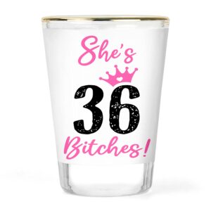 Birthday Shot Glass | She's 21 Bitches | Bday Party Shot Glasses | Birthday Celebration Shot Glass | Custom Birthday Gift | Bday Glass | Personalized Happy Birthday