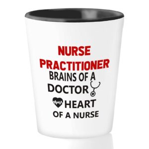 nurse shot glass 1.5oz - idea for nurses week nursing student nurse appreciation week future doctor nicu - nurse practitioner brains of a doctor heart