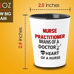 Nurse Shot Glass 1.5Oz - Idea for Nurses week Nursing Student Nurse Appreciation Week Future Doctor NICU - Nurse Practitioner Brains of a Doctor Heart