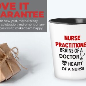 Nurse Shot Glass 1.5Oz - Idea for Nurses week Nursing Student Nurse Appreciation Week Future Doctor NICU - Nurse Practitioner Brains of a Doctor Heart