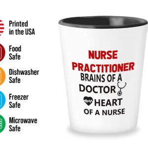 Nurse Shot Glass 1.5Oz - Idea for Nurses week Nursing Student Nurse Appreciation Week Future Doctor NICU - Nurse Practitioner Brains of a Doctor Heart