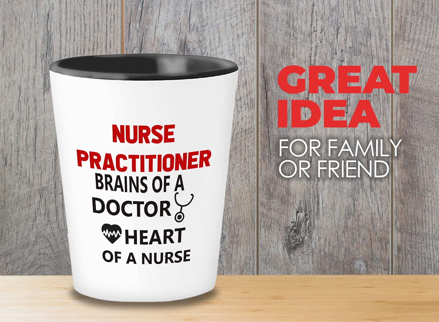 Nurse Shot Glass 1.5Oz - Idea for Nurses week Nursing Student Nurse Appreciation Week Future Doctor NICU - Nurse Practitioner Brains of a Doctor Heart